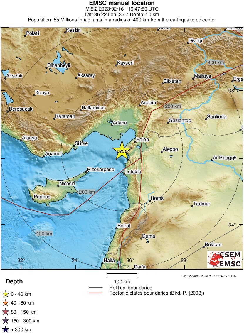 Cutremur moderat cu magnitudinea de 5,0-5,2 grade in Sud-Estul Turciei ...