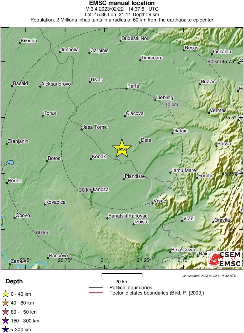 Cutremur cu magnitudinea de 3,6 grade in Banat – Cutremur.net